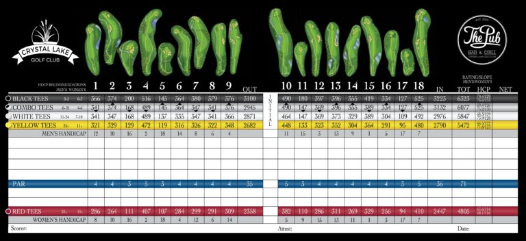 Scorecard - Crystal Lake Golf Club - Lakeville, MN